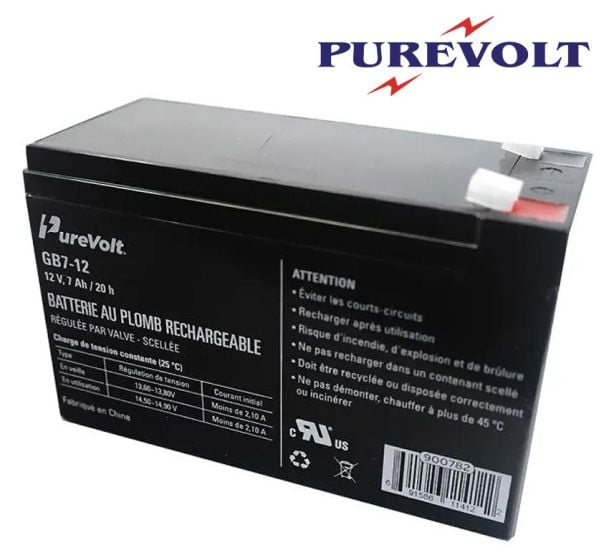 Purevolt 12 V - 7 Ah Rechargeable Sealed Lead-Acid Battery | Londero Sports