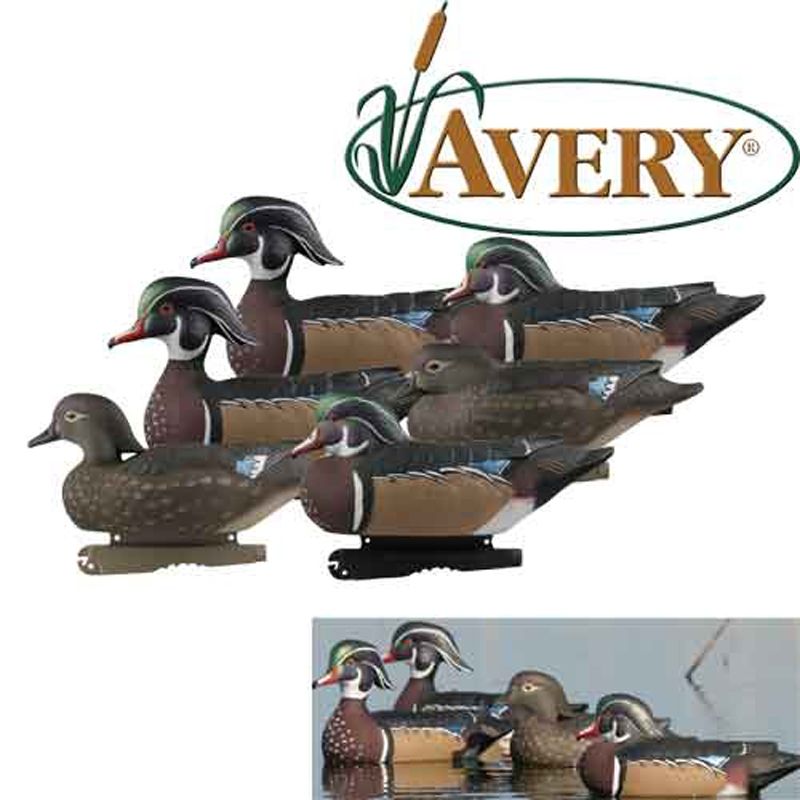 Avery Pro-Grade Floating (pack of 6) Wood Ducks Decoys | Londero Sports