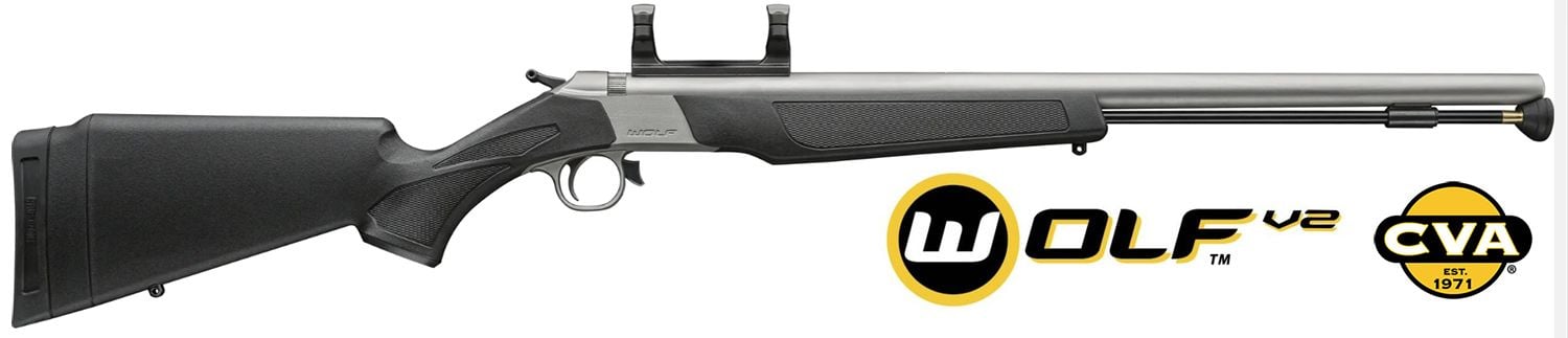 CVA Wolf V2 Rifle Black & Stainless .50 Cal Muzzleloader | Londero Sports