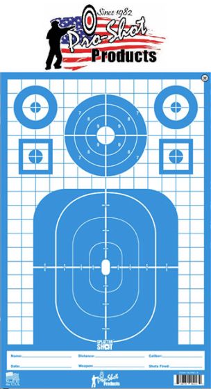 Pro-Shot 12" X 18" SplatterShot Blue Tactical Precision Target Pistol ...