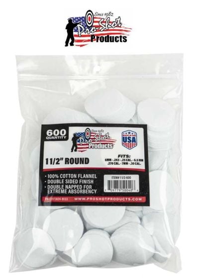 Pro-Shot 6mm-.30 Cal. 1.5" Round Patches 600/pack | Londero Sports