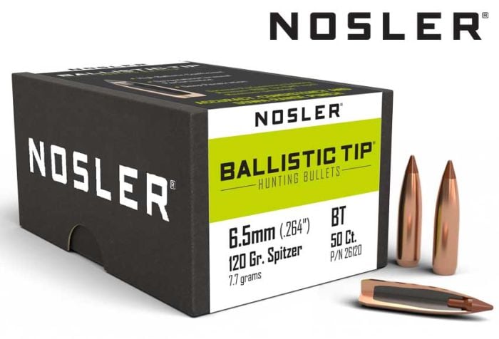 Nosler Ballistic Tip Hunting 6.5mm 120 gr Bullets | Londero Sports