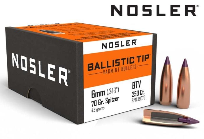 Nosler Ballistic Tip 6mm 70 gr Bullets | Londero Sports