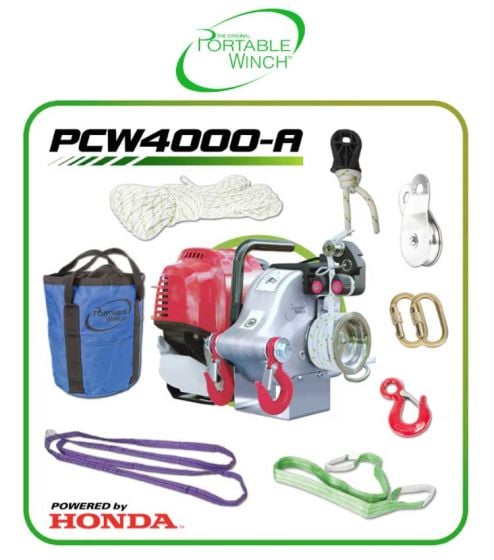 Portable Winch PCW4000-A GX50 Accessorized Gas-Powered Winch | Londero ...