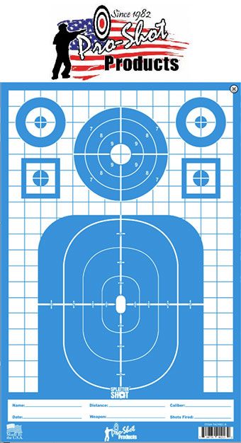 Pro-Shot 12" X 18" SplatterShot Blue Tactical Precision Target Pistol ...