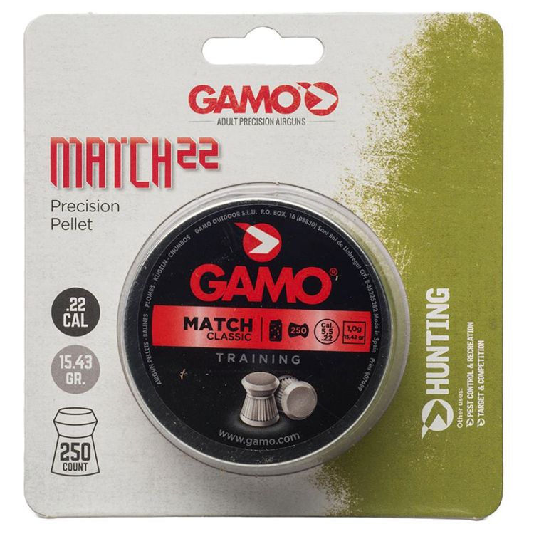 Gamo Match Flat Nose .22 Cal Pellets 250/Pack | Londero Sports