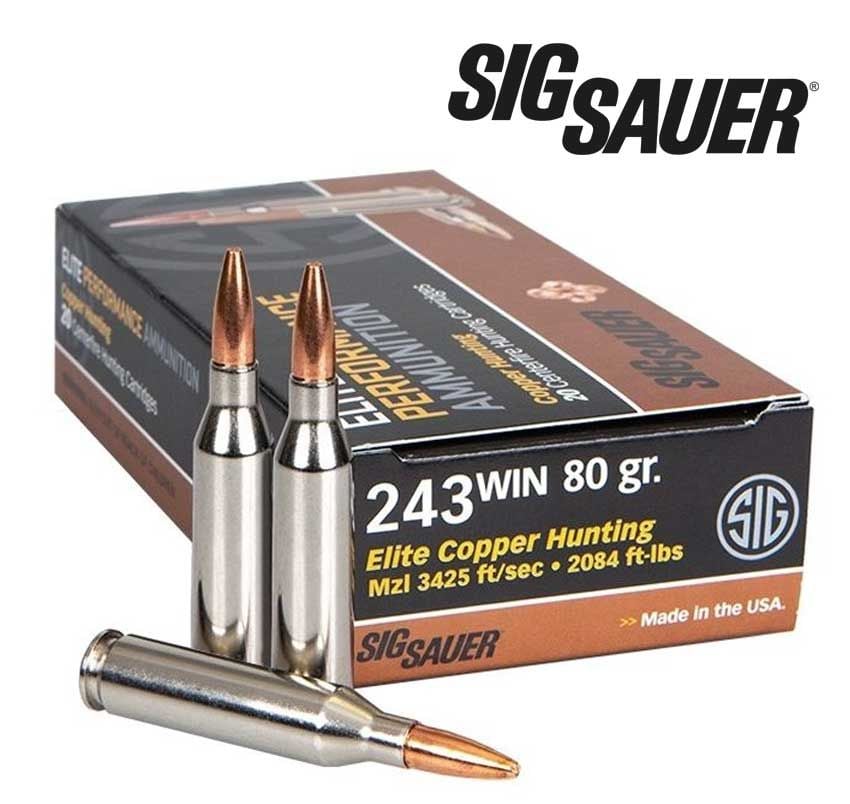 Munitions Sig Sauer Elite Copper Hunting 243 Win 80 grain | Londero Sports