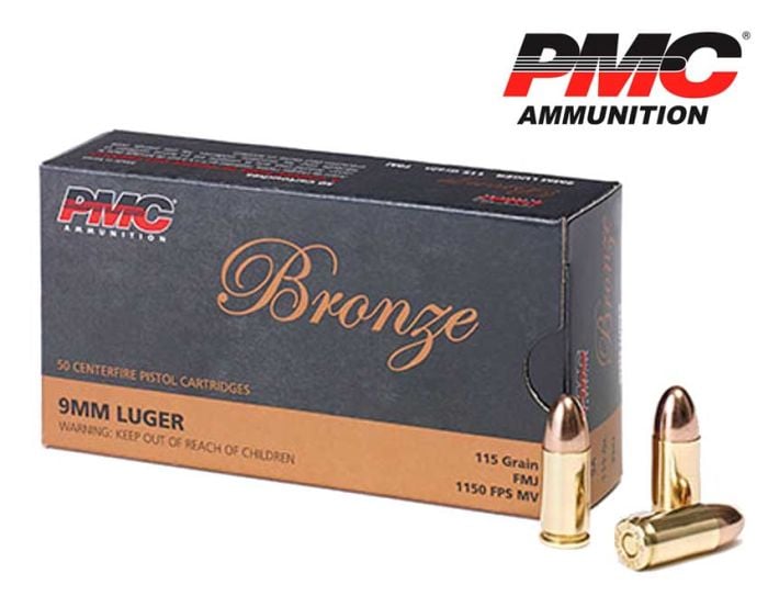 PMC Bronze 9mm Luger 115 grain FMJ Ammunition | Londero Sports