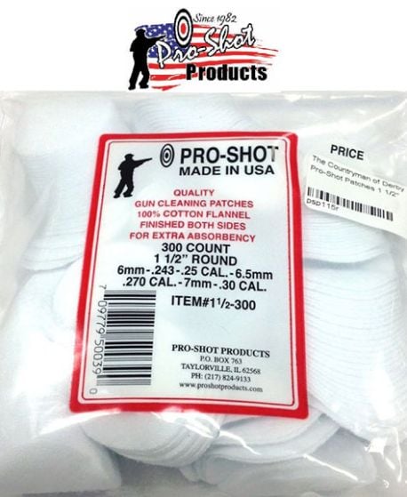 Pro-Shot Patches 6MM- .30 Cal 1.5'' Rond x 300 | Londero Sports