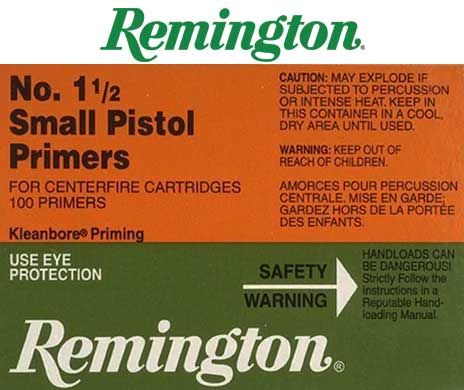 Remington No. 1 ½ Small Pistol Primers 1000/pack | Londero Sports